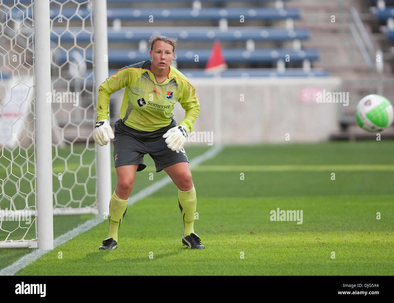 Sky Blue FC Goalkeeper Kristin Luckenbill (#18) in game action between ...