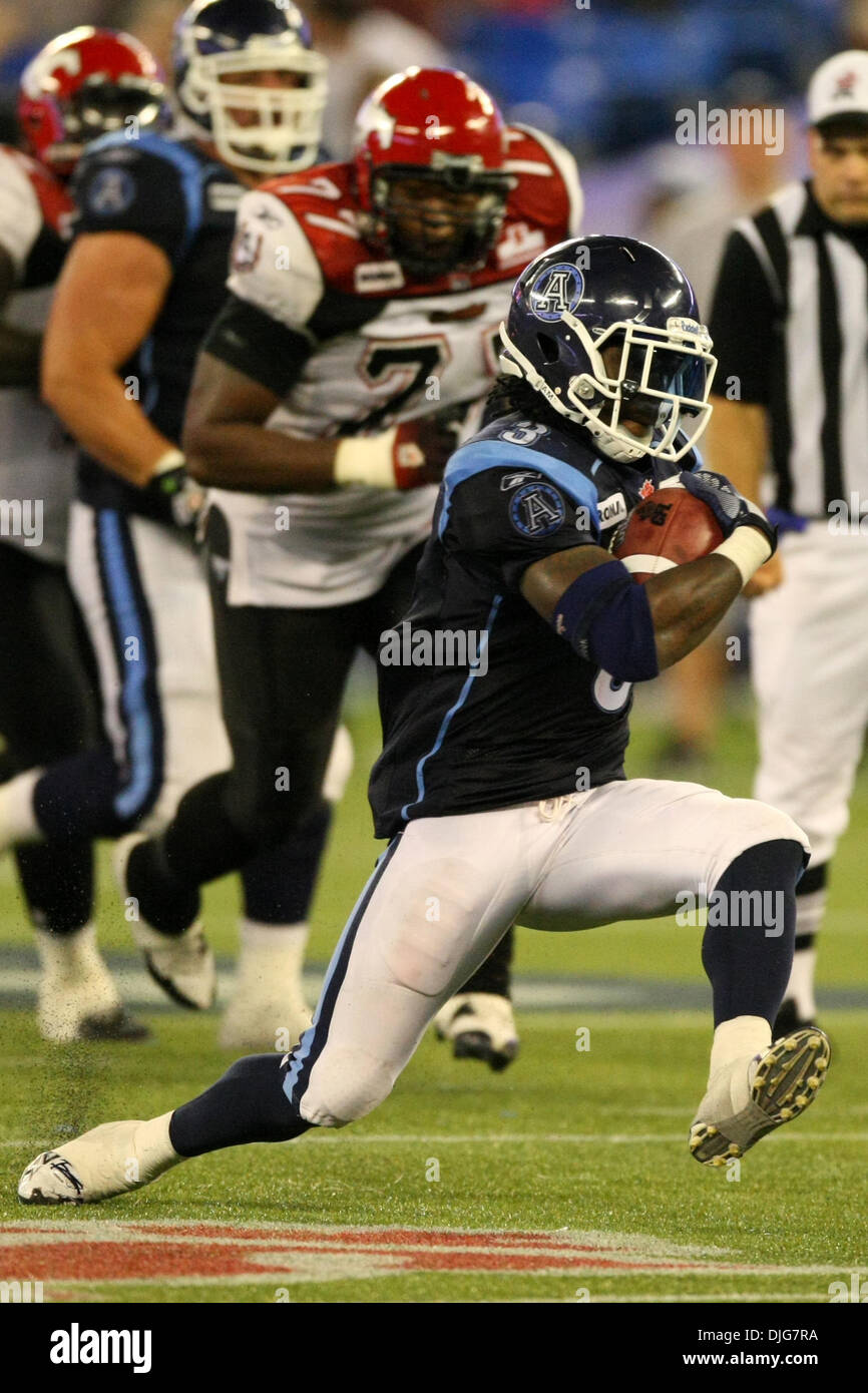 Toronto Argonauts running back Cory Boyd (3) charges up field with the ...