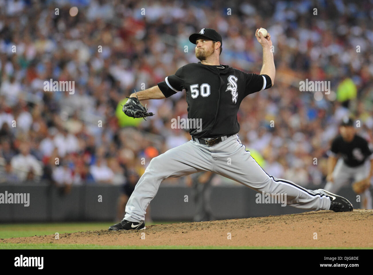 Chicago White Sox starting pitcher John Danks #50 delivers a pitch in ...