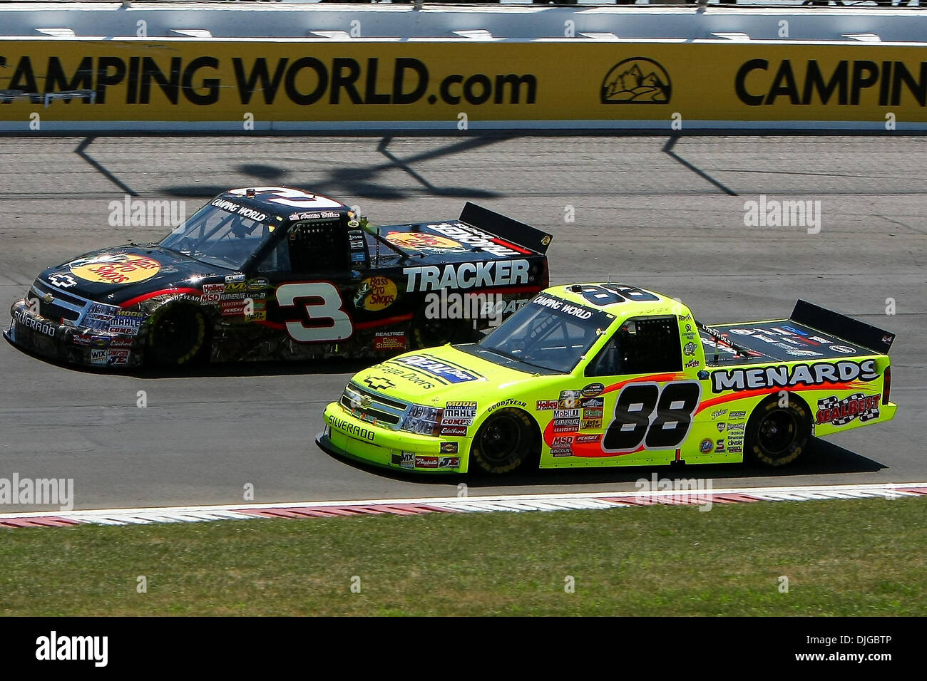17 July 2010: Austin Dillon (#3, Bass Pro Shops, Chevorlet) and Matt ...