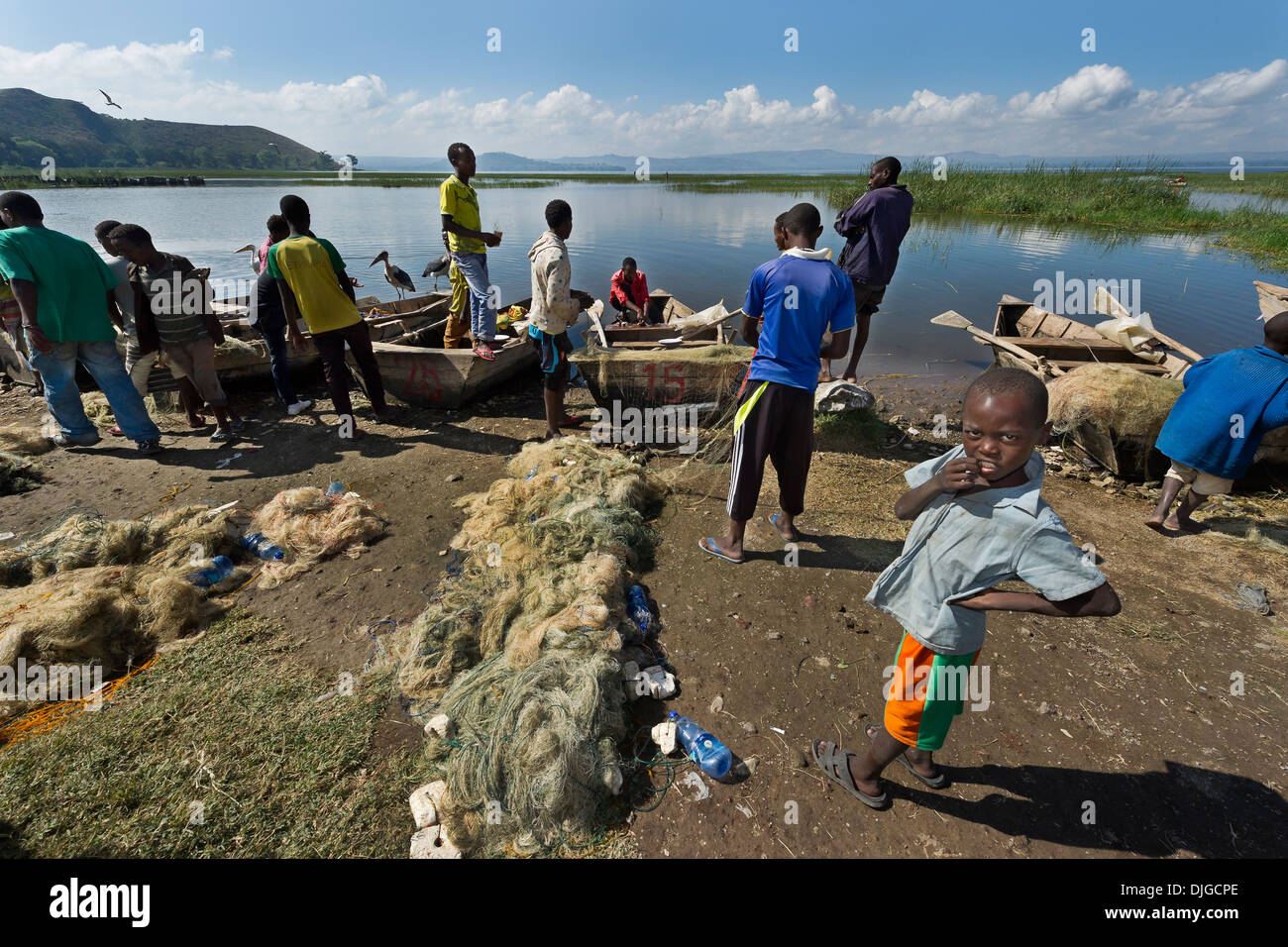 Fishers at the Awasa lake, Ethiopia Stock Photo - Alamy