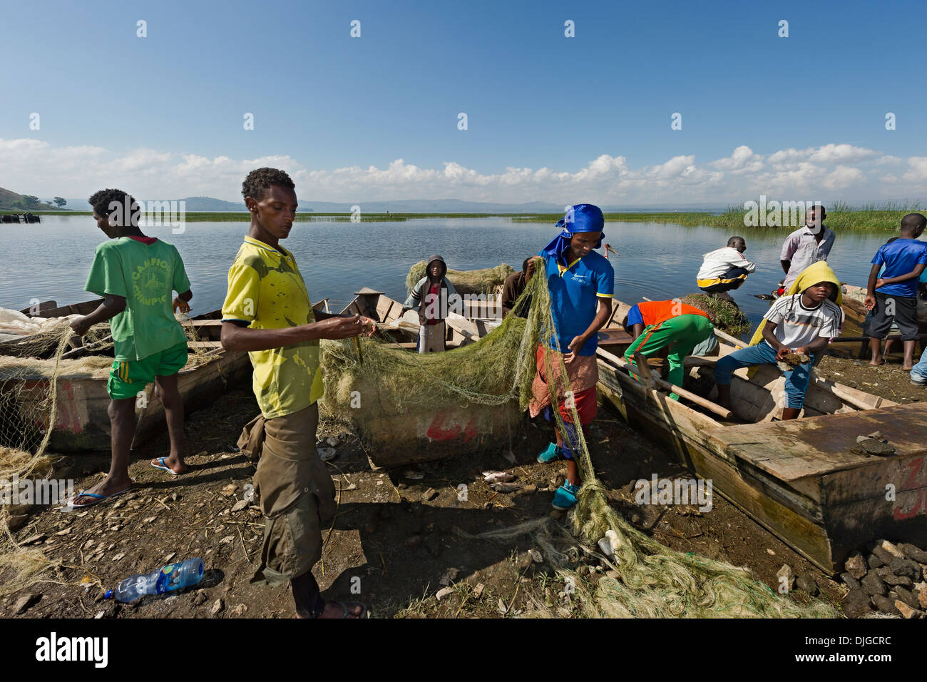 Fishers at the Awasa lake, Ethiopia Stock Photo - Alamy