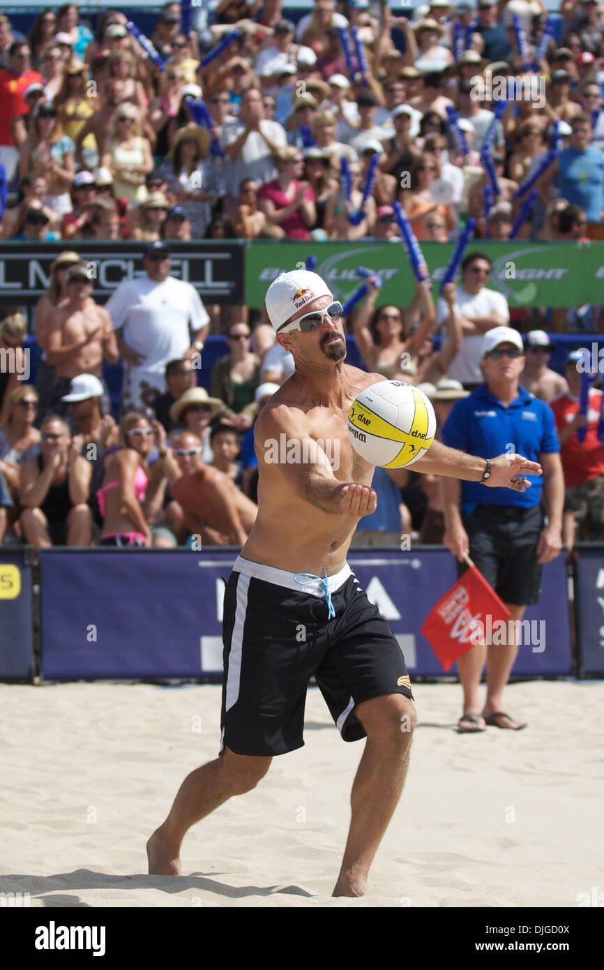 Match point Todd Rogers sent a high ball over the net..During the AVP ...