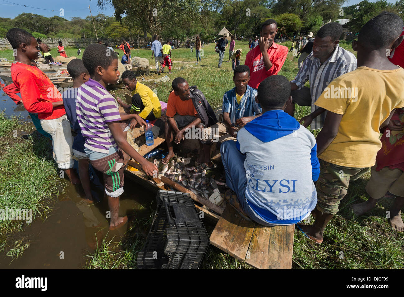 Fishers at the Awasa lake, Ethiopia Stock Photo - Alamy