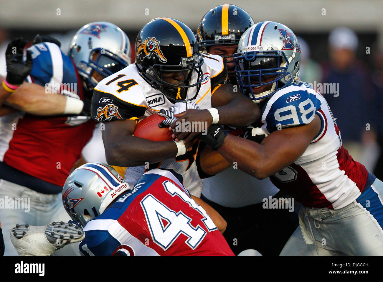July 22, 2010 - Montreal, Quebec, Canada - 22 July 2010: Hamilton Tiger ...