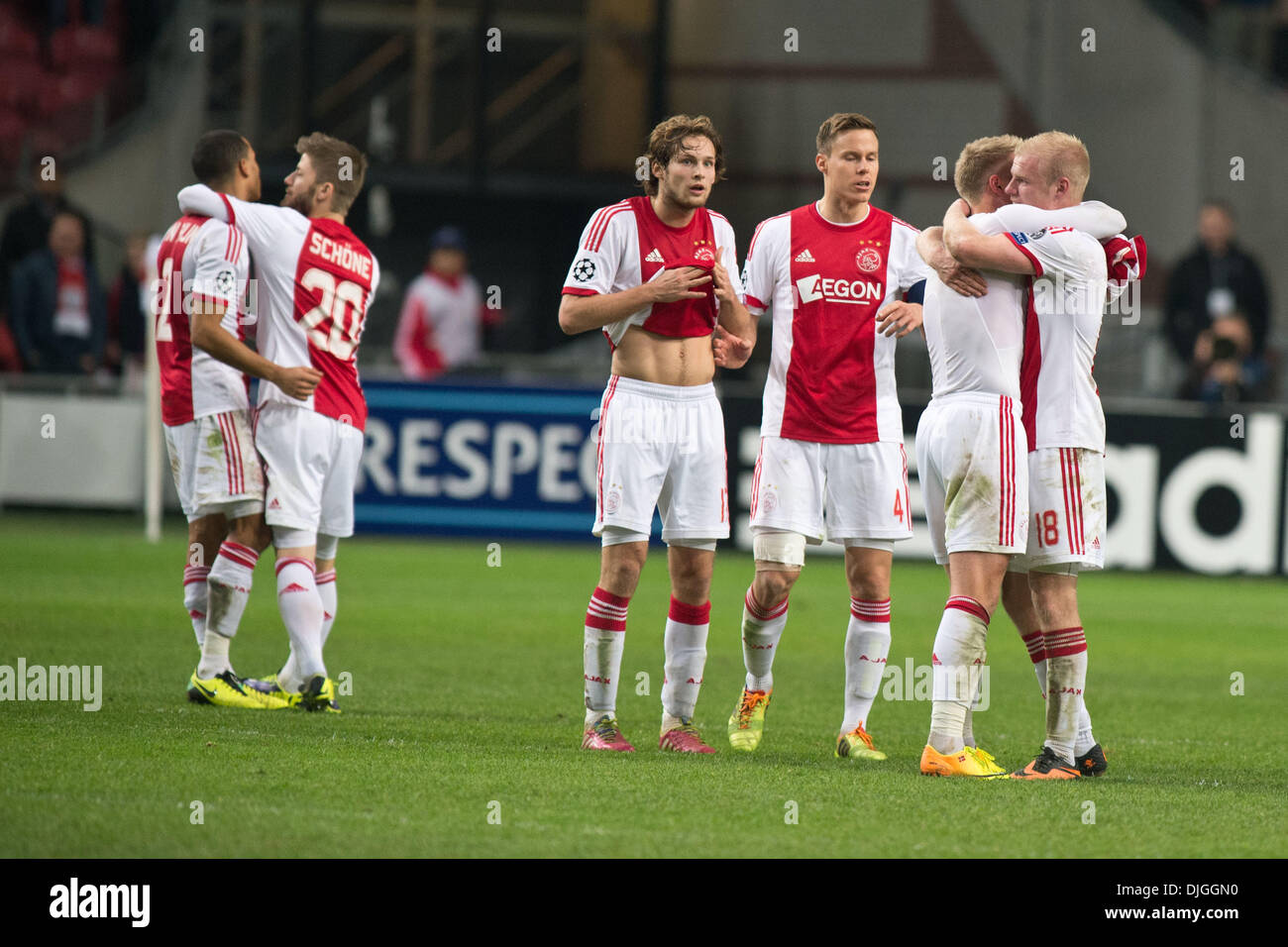 Amsterdam, Netherlands. 26th Nov, 2013. Ajax team group Football / Soccer : Players of Ajax ...