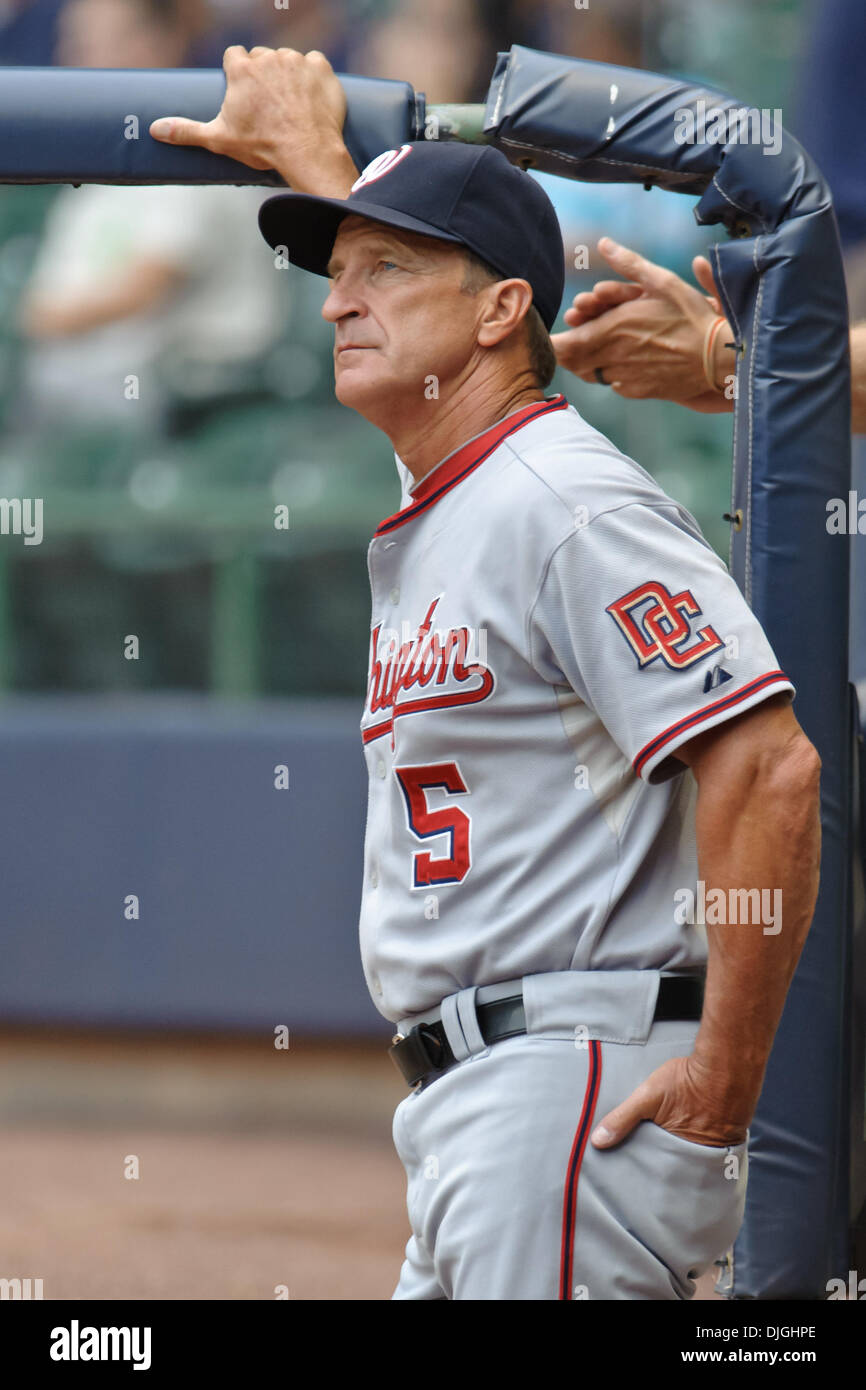Washington Nationals manager Jim Riggleman (5) prior to the start of ...
