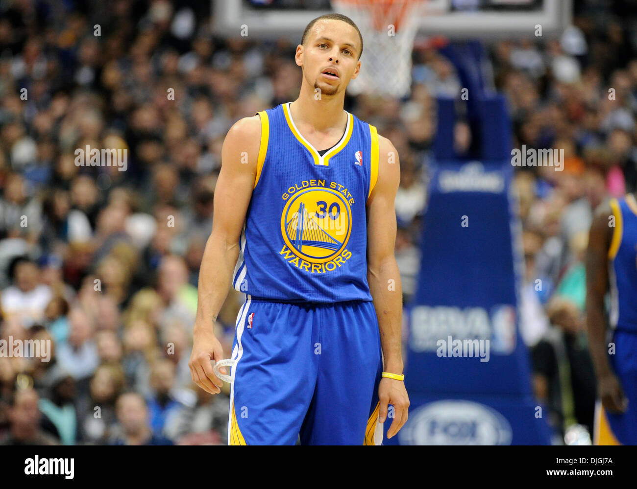 Dallas, TX, USA . 27th Nov, 2013. Golden State Warriors point guard Stephen Curry #30 during an ...
