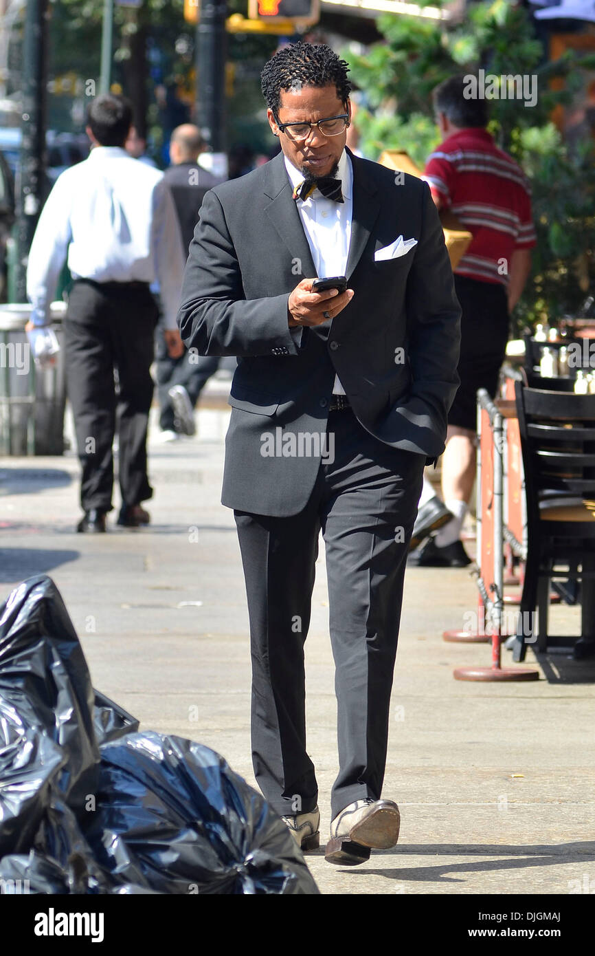 Comedian DL Hughley is seen strolling in Soho, Manhattan New York City ...