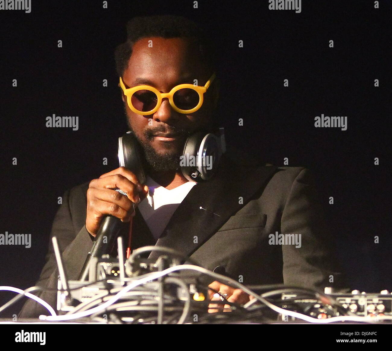 will.i.am aka William James Adams, Jr. serving as DJ during a set at ...