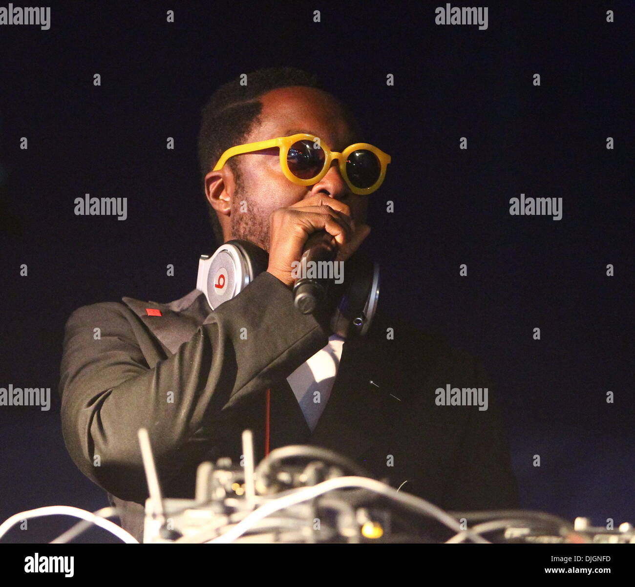 will.i.am aka William James Adams, Jr. serving as DJ during a set at ...