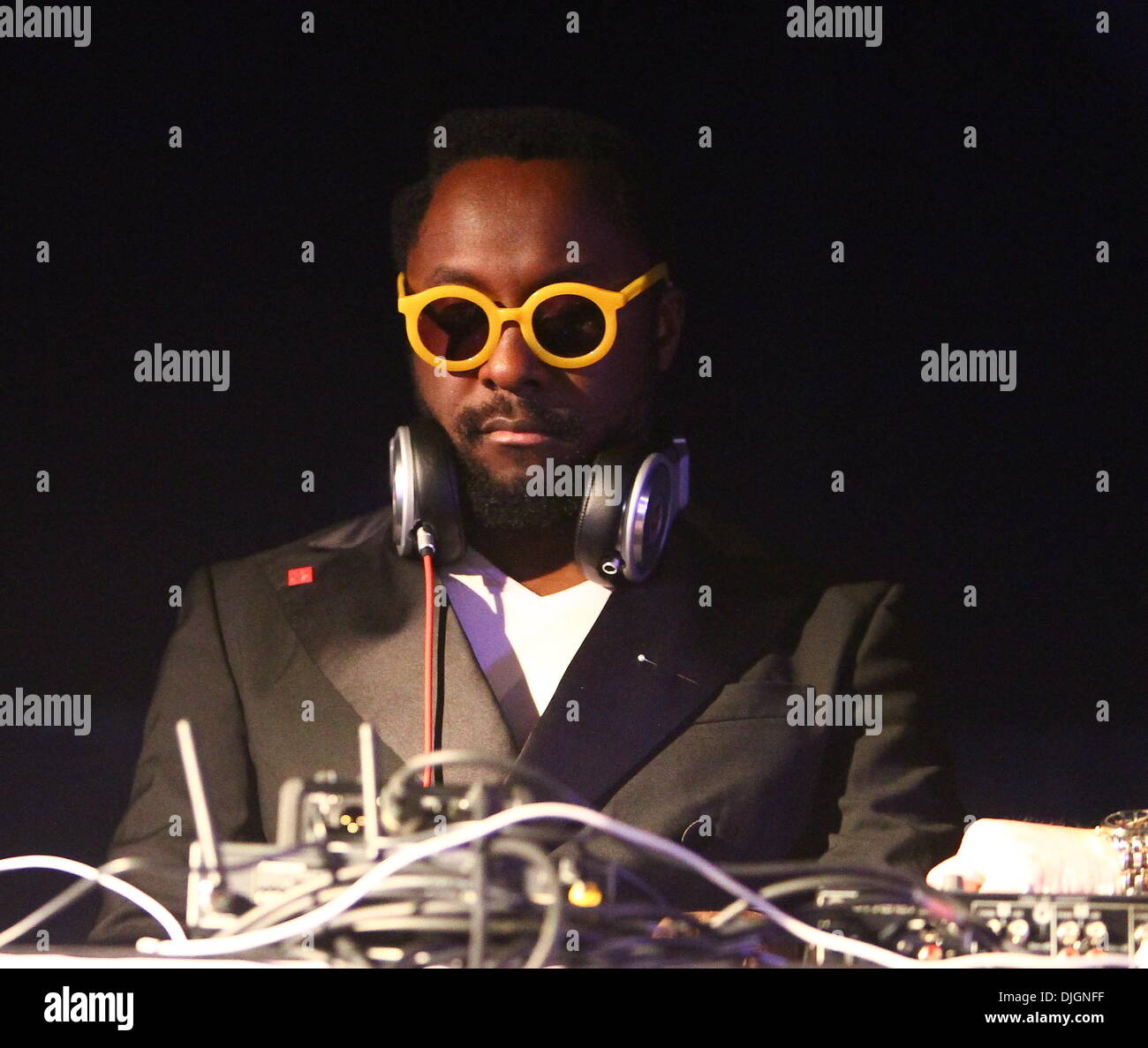 will.i.am aka William James Adams, Jr. serving as DJ during a set at ...