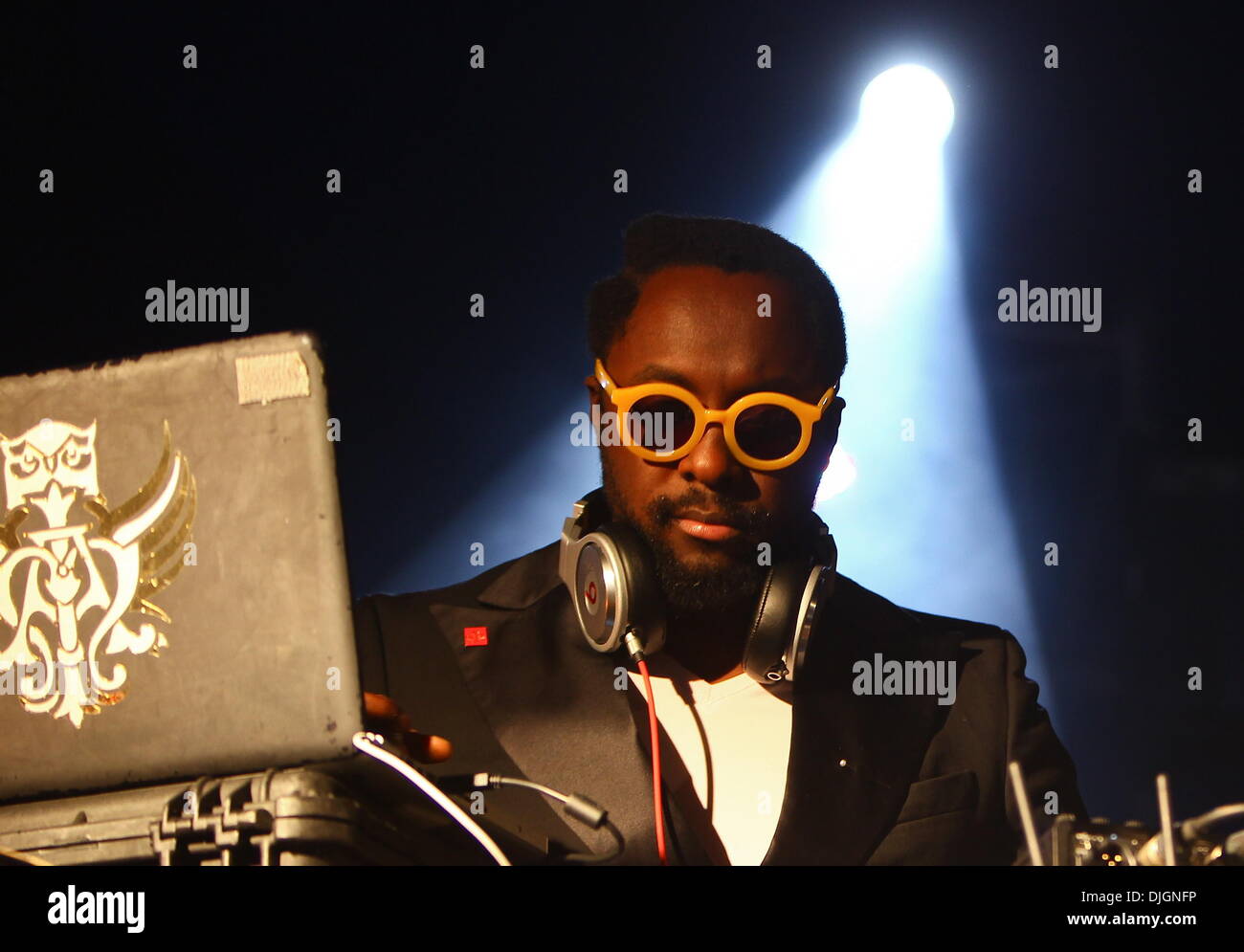 will.i.am aka William James Adams, Jr. serving as DJ during a set at ...