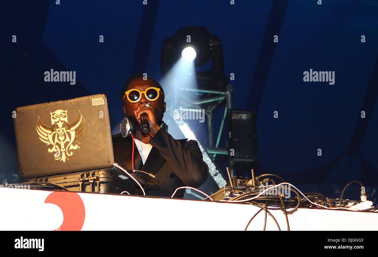 will.i.am aka William James Adams, Jr. serving as DJ during a set at ...