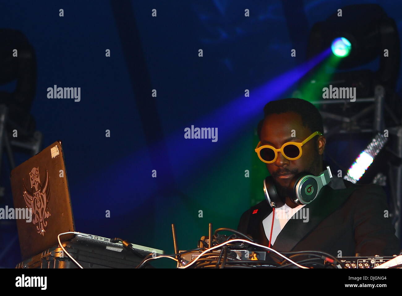 will.i.am aka William James Adams, Jr. serving as DJ during a set at ...