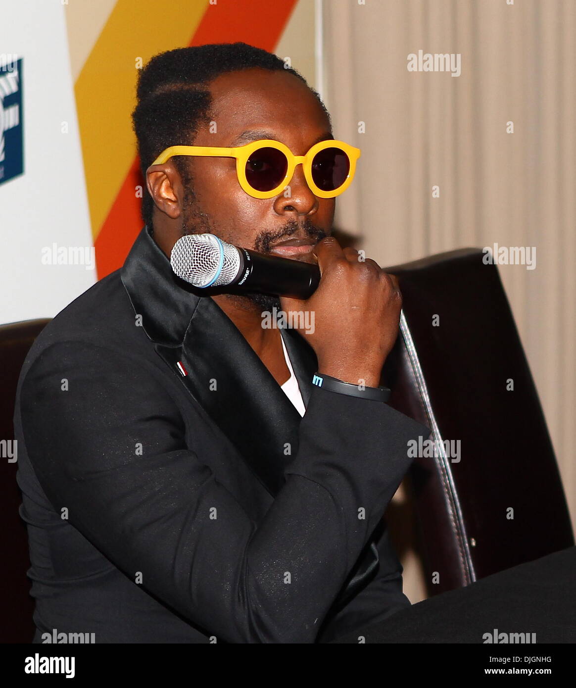 will.i.am aka William James Adams, Jr. attends a Q&A session with ...