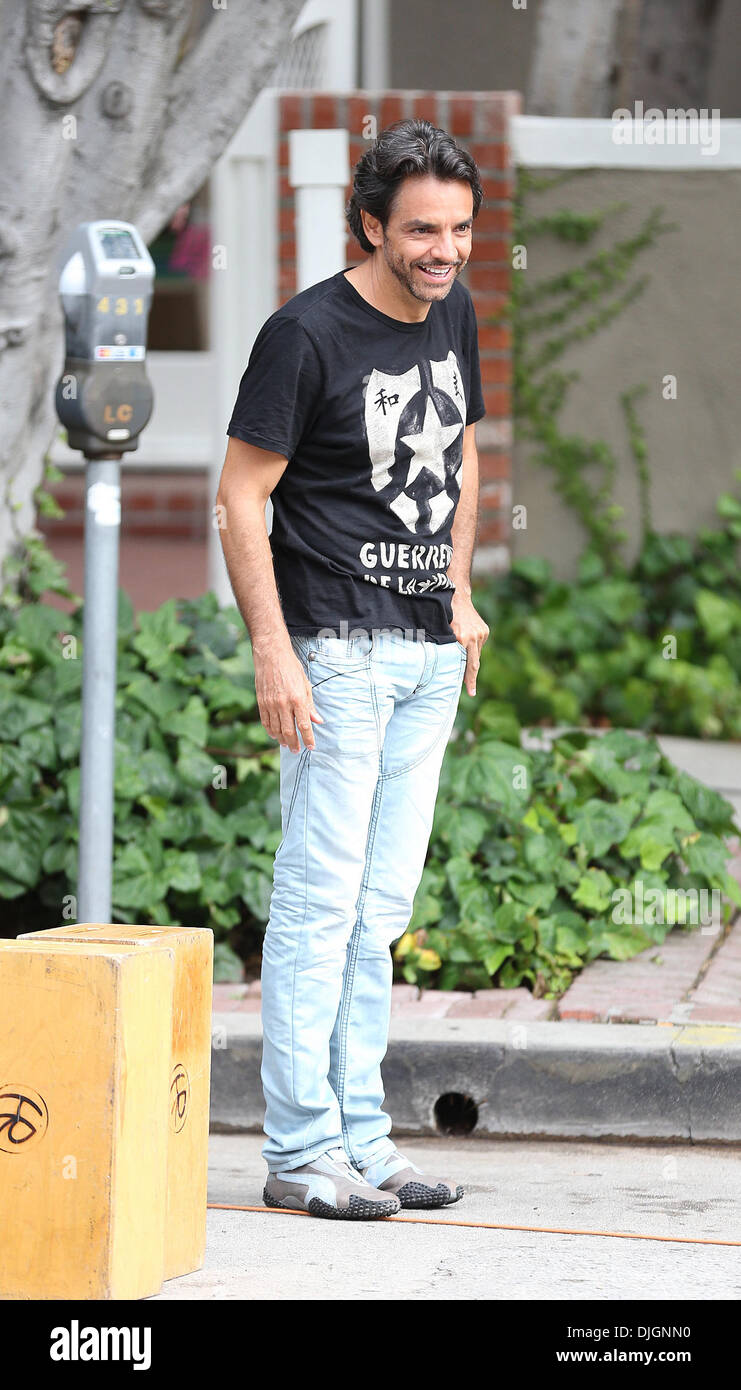 Mexican Actor Eugenio Derbez seen on the set of 'Man of Stone' directed ...