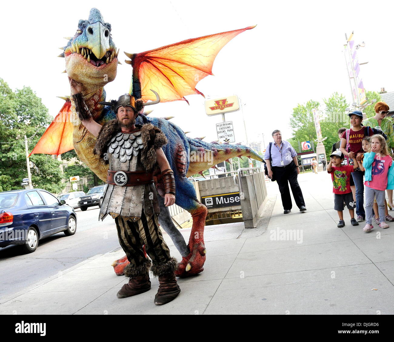 A Viking and Baby Nadder Dragon Promoting Dreamworks' 'How To Train ...