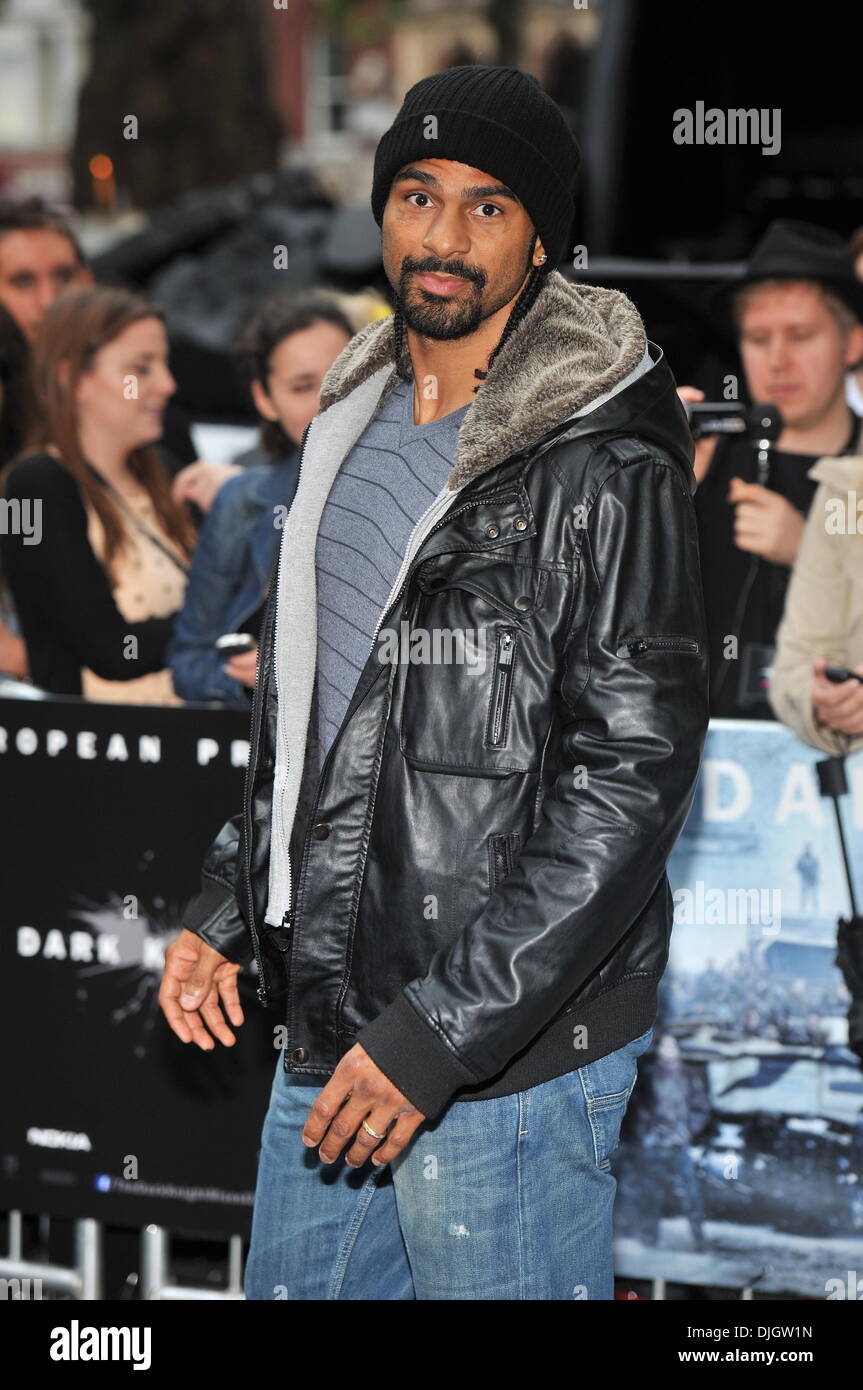 David Haye The European Premiere of 'The Dark Knight Rises' held at the ...