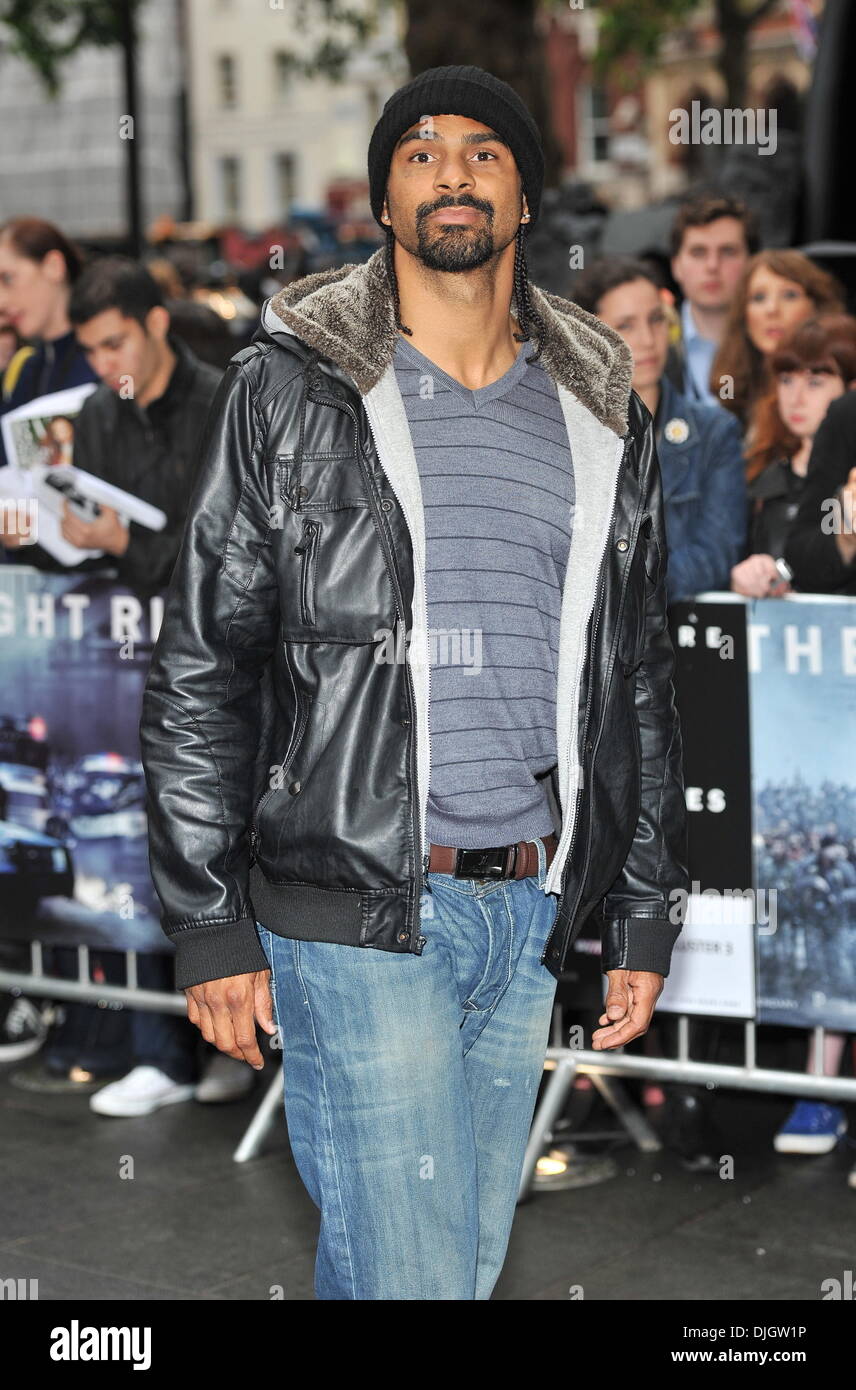 David Haye The European Premiere of 'The Dark Knight Rises' held at the ...