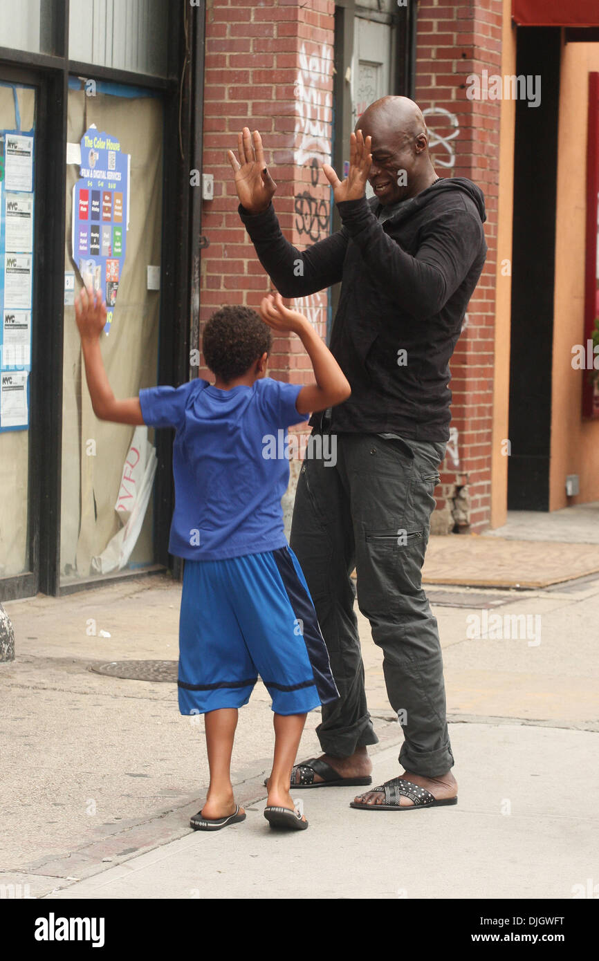 Henry Samuel and his father Seal Singer Seal picks up his children from ...