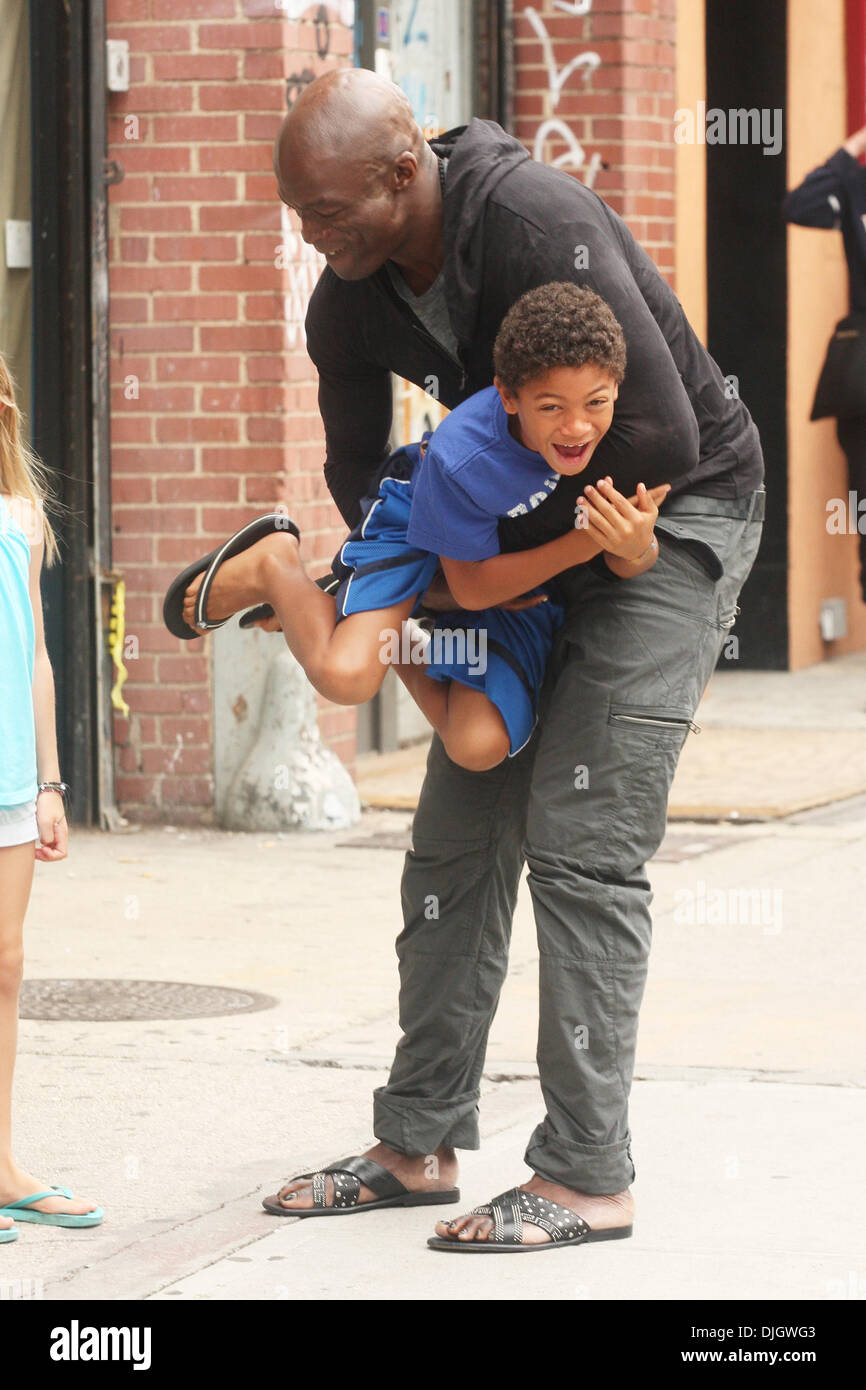 Henry Samuel and his father Seal Singer Seal picks up his children from ...