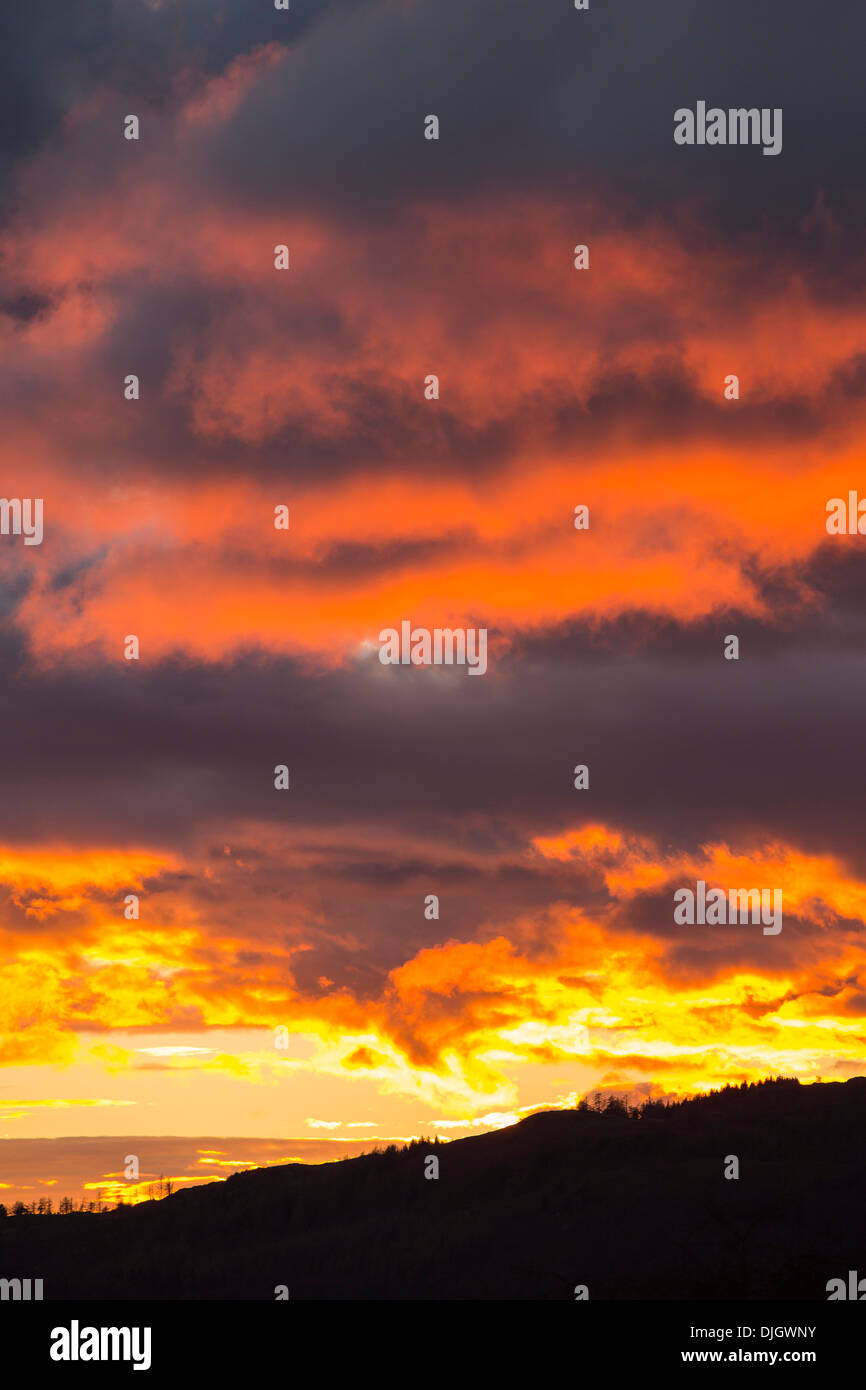 Sunset over the Coniston Fells, Lake District, UK Stock Photo - Alamy