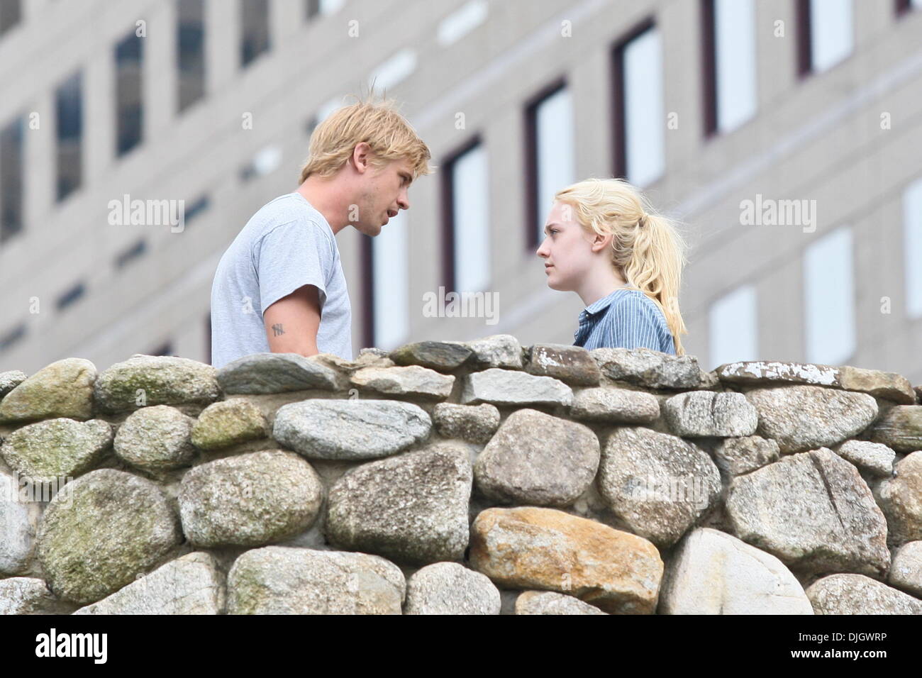 Dakota Fanning and Boyd Holbrook on the set of their new movie 'Very ...