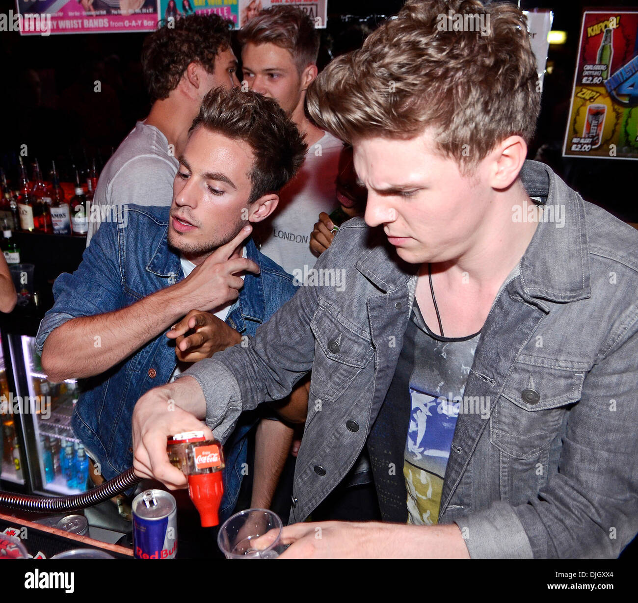 Adam Pitts, Joel Peat UK boy band Lawson party and performance at G-A-Y ...