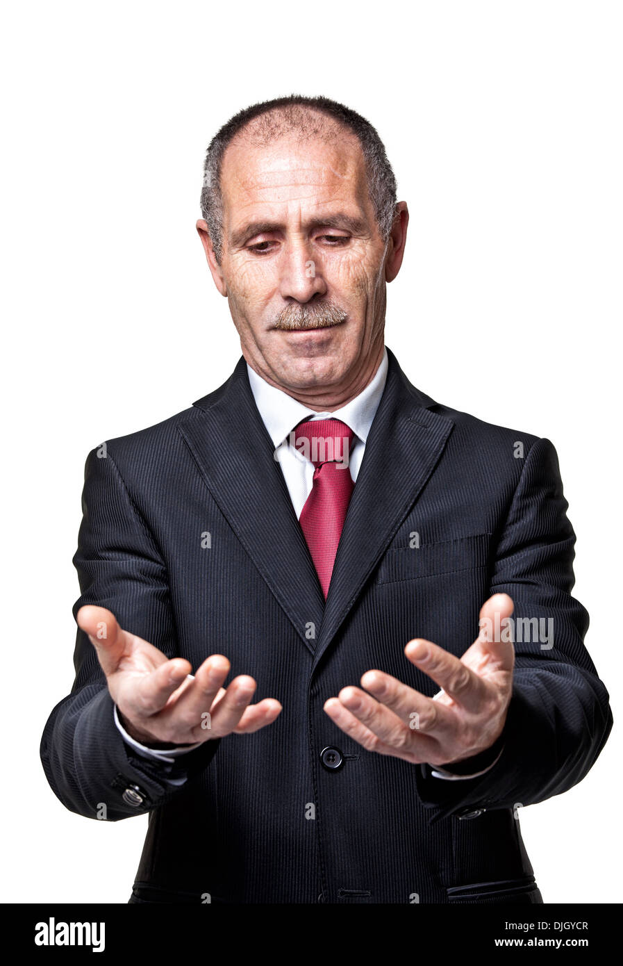 senior man look his empty hands Stock Photo - Alamy
