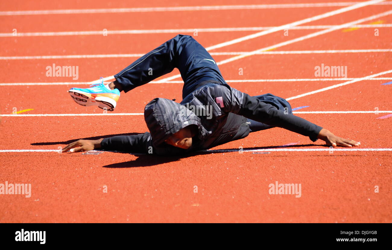 Tony McQuay. The USA Olympic Track and Field team train at Alexander ...