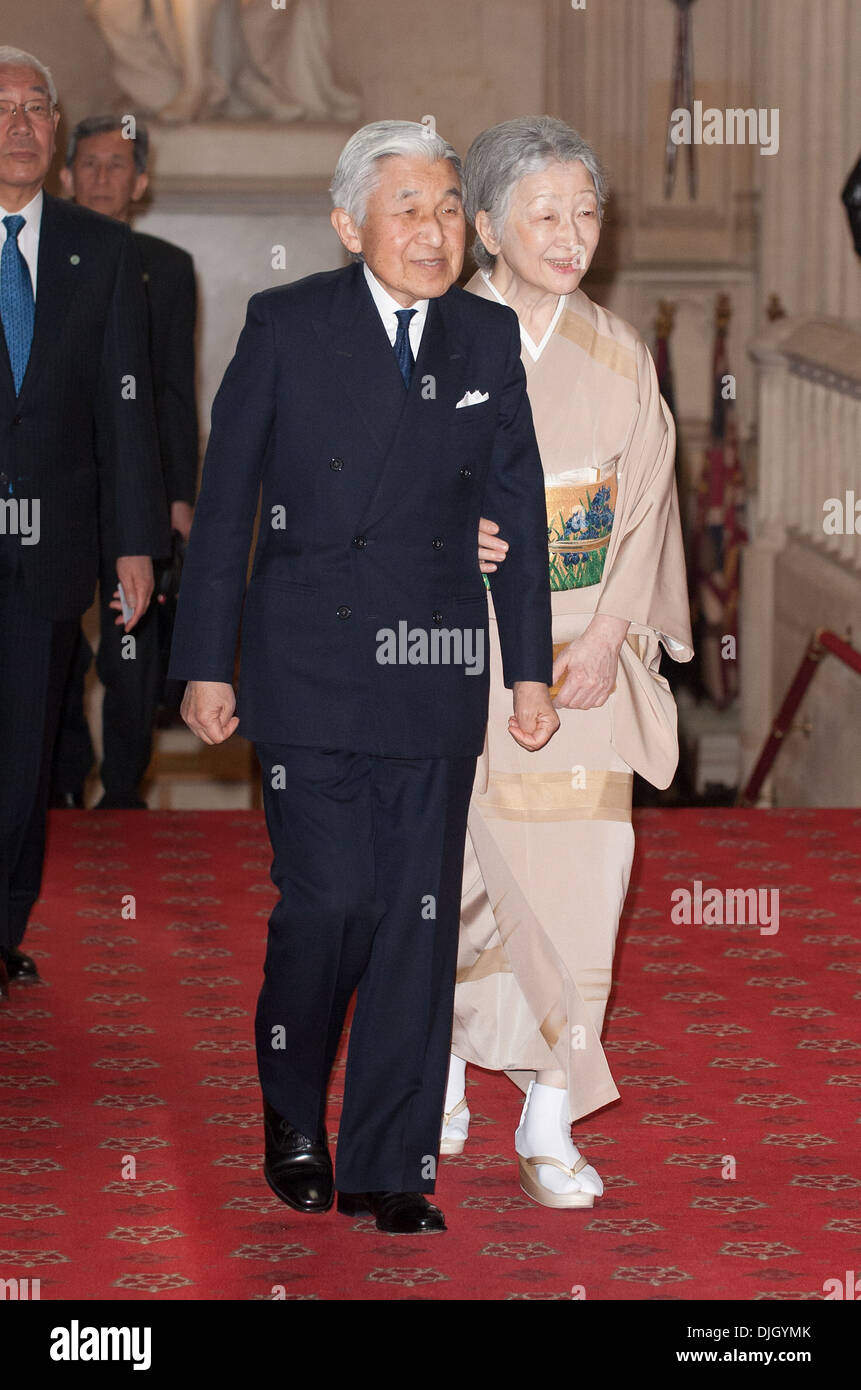 Emperor Akihito of Japan Empress Michiko of Japan Reception held in ...