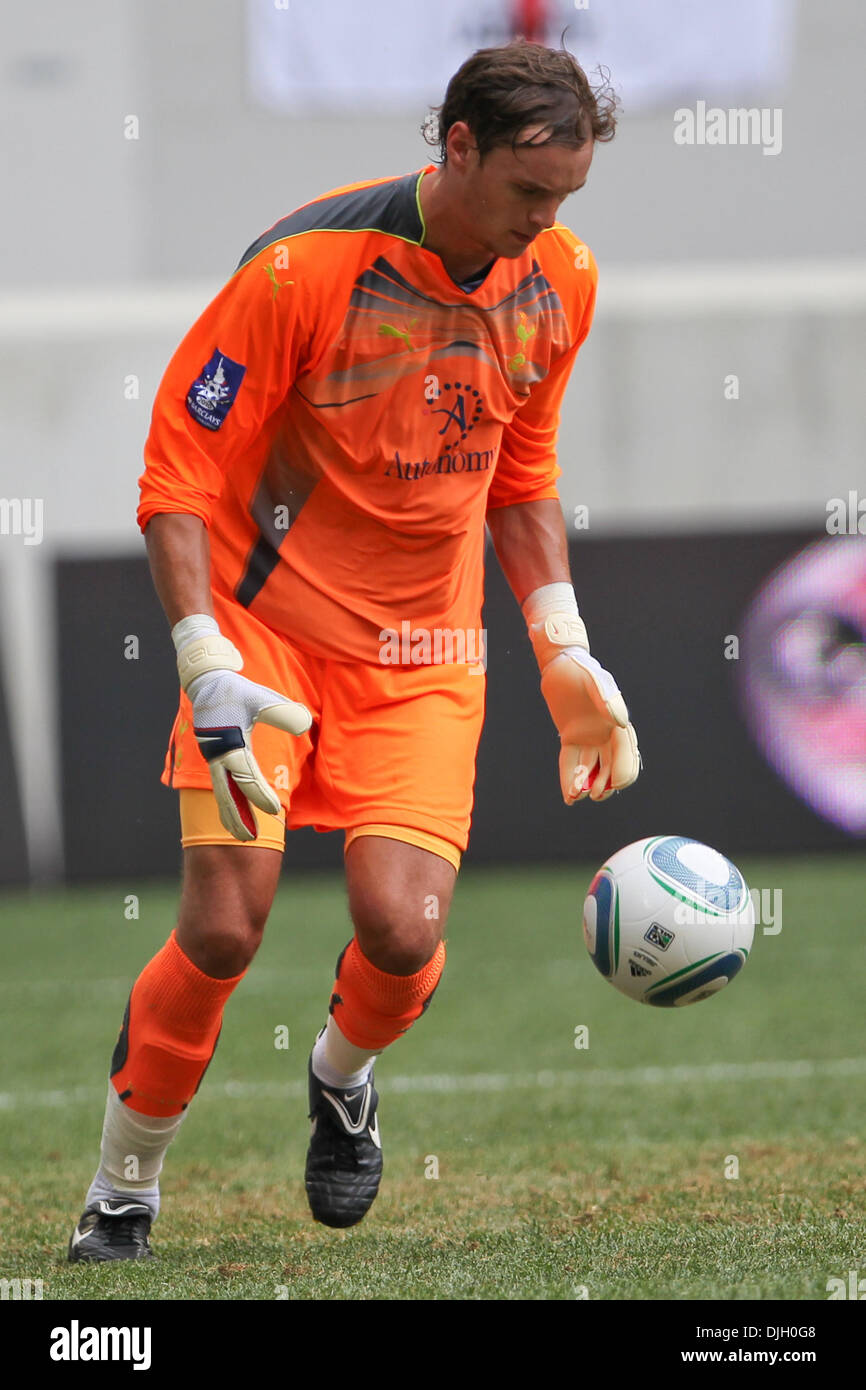 25 July 2010: Tottenham Hotspur goalkeeper David Button (#35) readies a ...