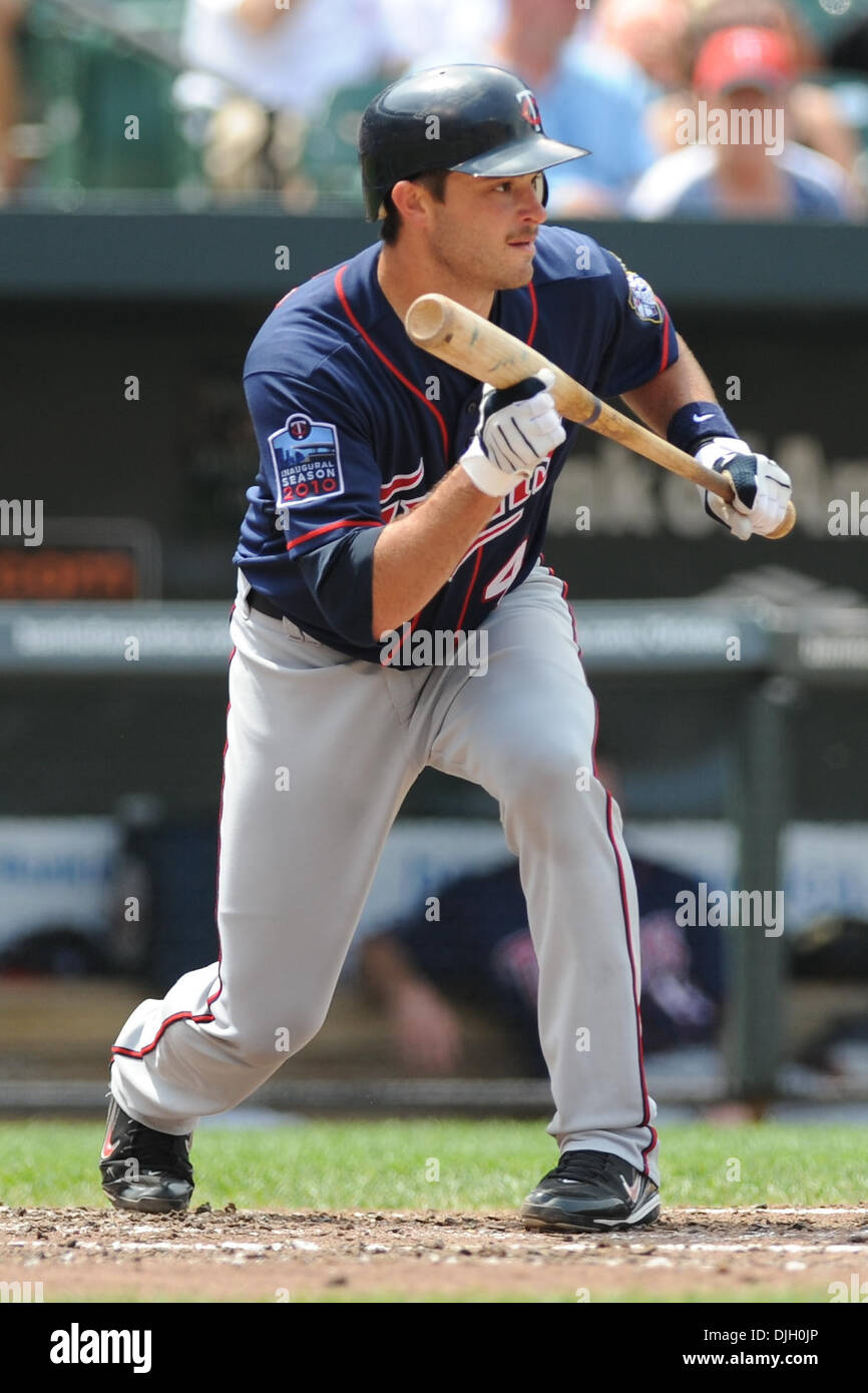25 July 2010: Minnesota Twins catcher Drew Butera (41) sets up for a ...