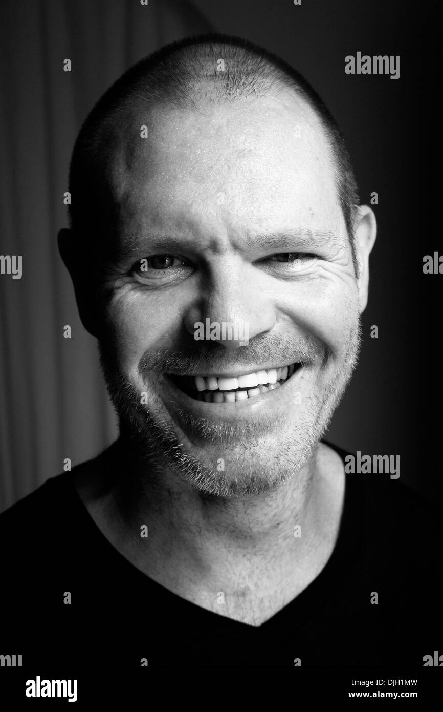 Smiling male Black and White Stock Photos & Images - Alamy