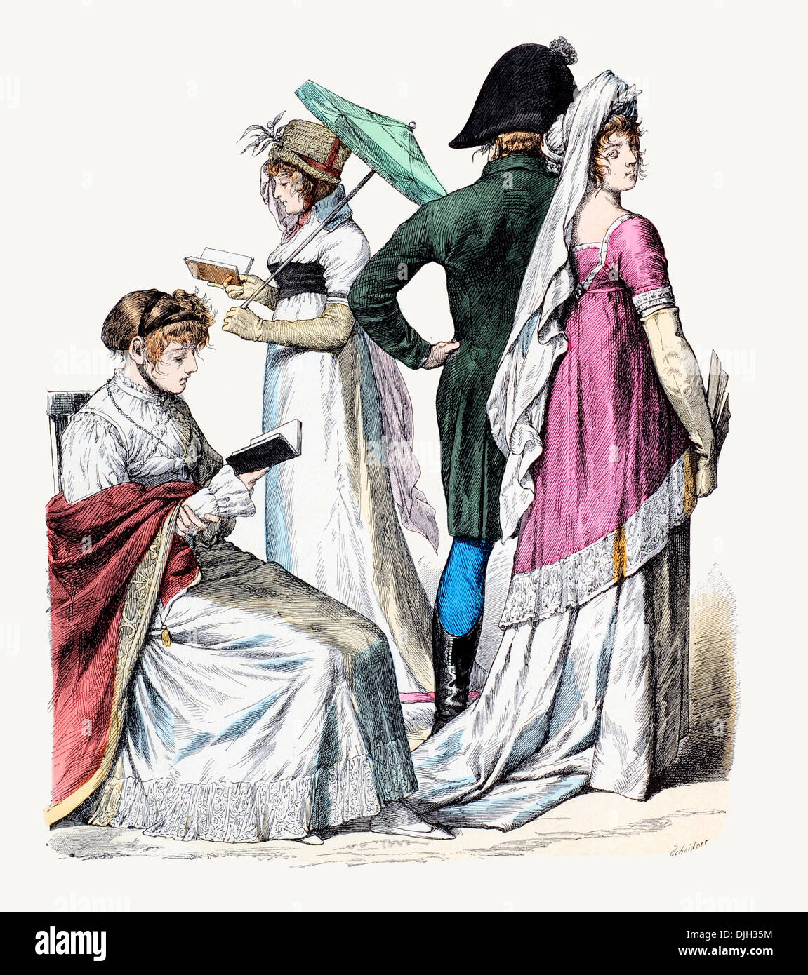 19th century dress illustration france hi-res stock photography and ...
