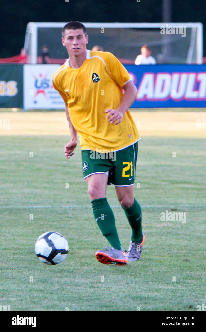 28 July 2010: AC St. Louis Midfielder Mark Bloom (21) looks to pass the ...