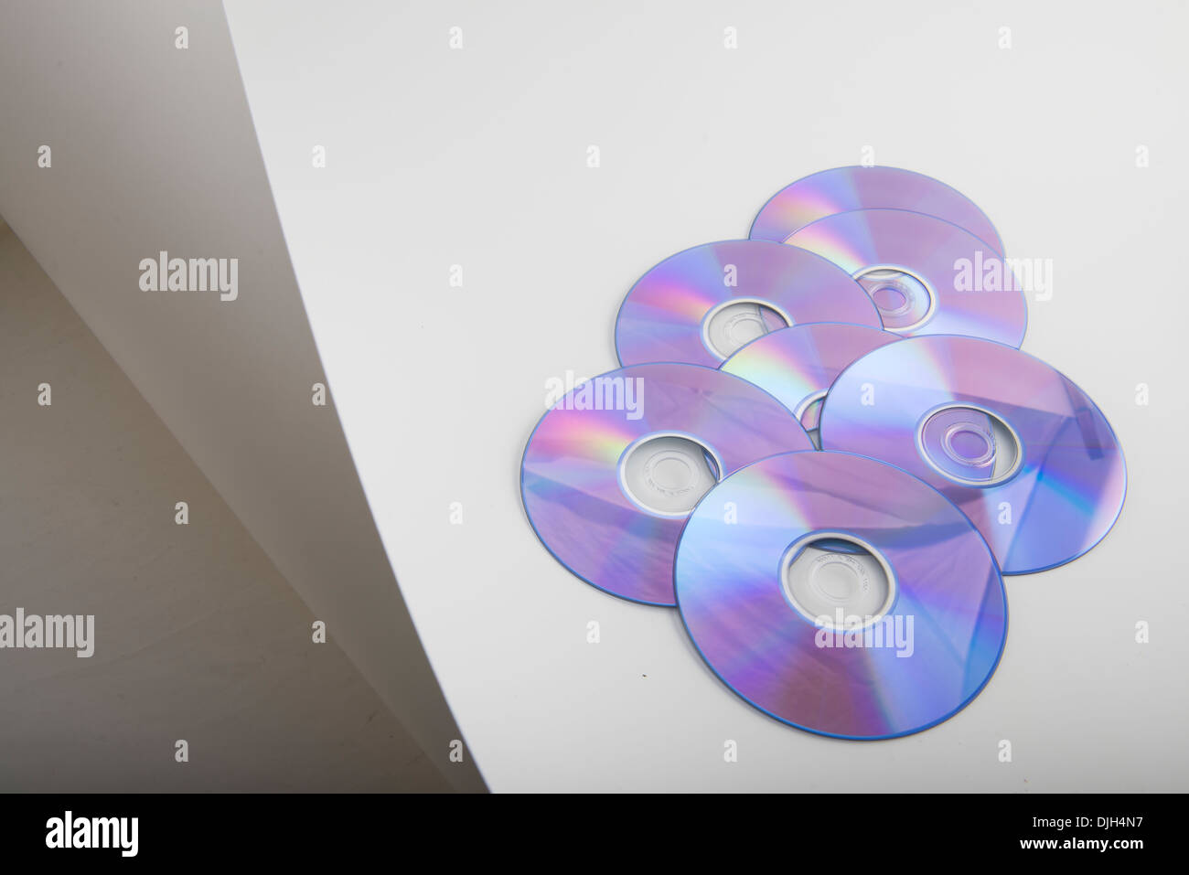 six dvd on white background Stock Photo - Alamy
