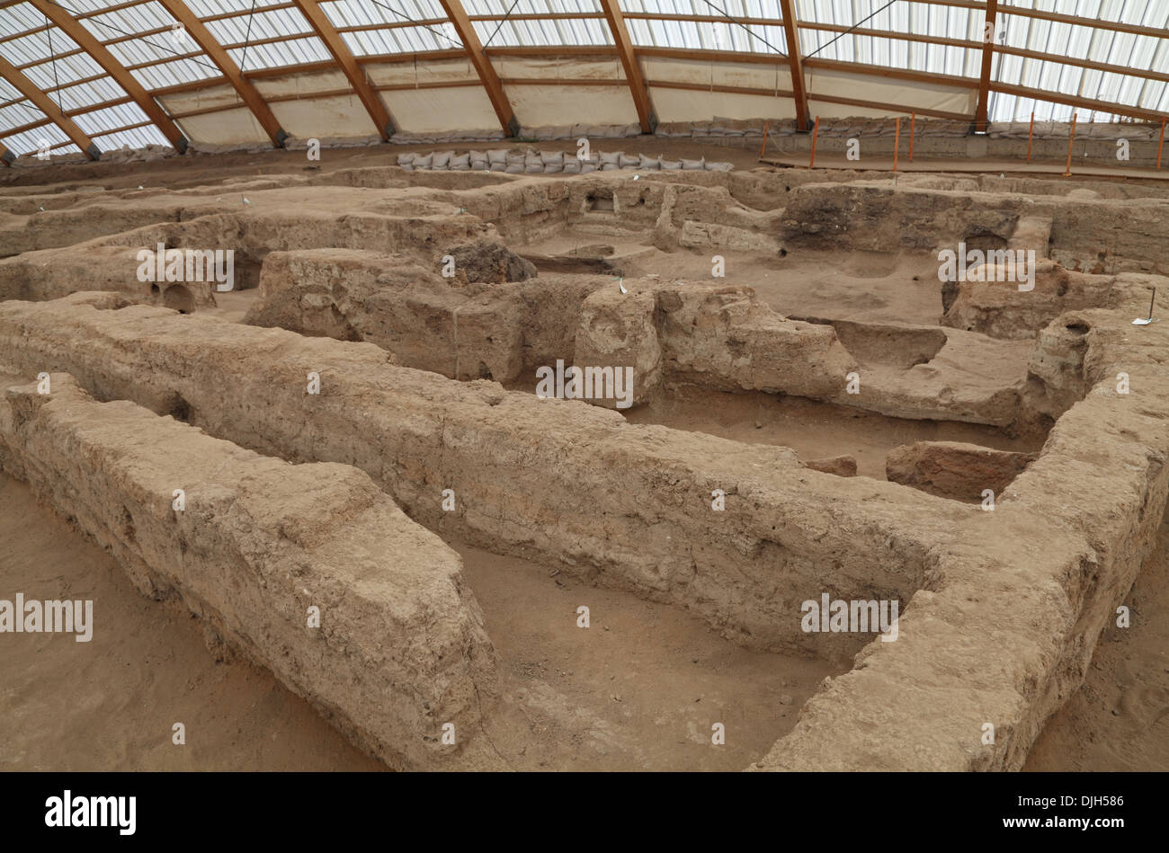 Excavations at Catalhoyuk neolithic settlement dating from 9,500 years ...