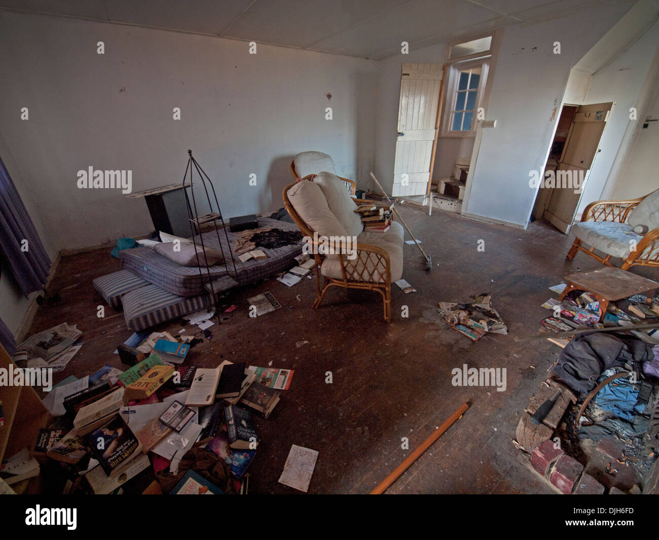 The interior of a house recently vacated by squatters in southern ...
