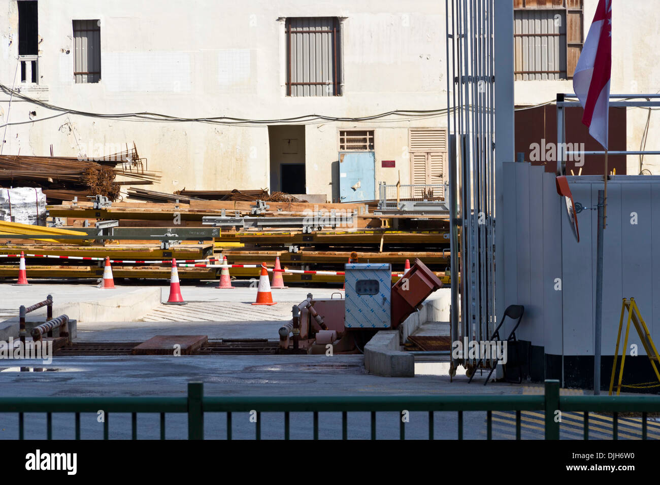 Construction material including metal pieces and others in Singapore, located at a construction ...