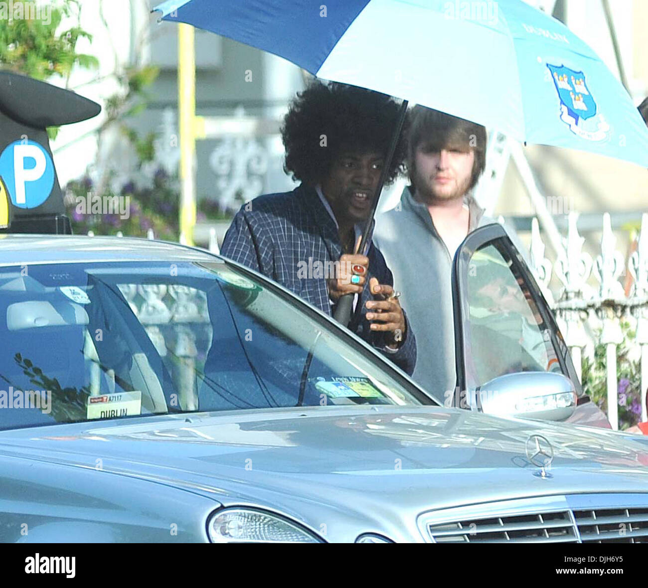 Andre Benjamin aka Andre 3000 Celebrities on film set of Jimi Hendrix ...