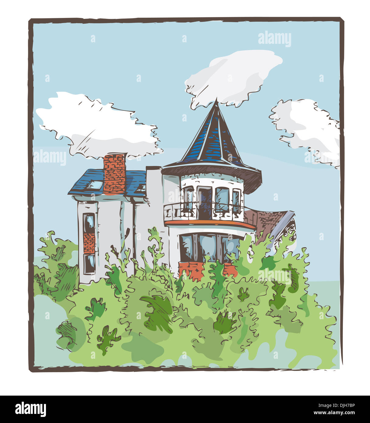 Old antique european building Cut Out Stock Images & Pictures - Alamy