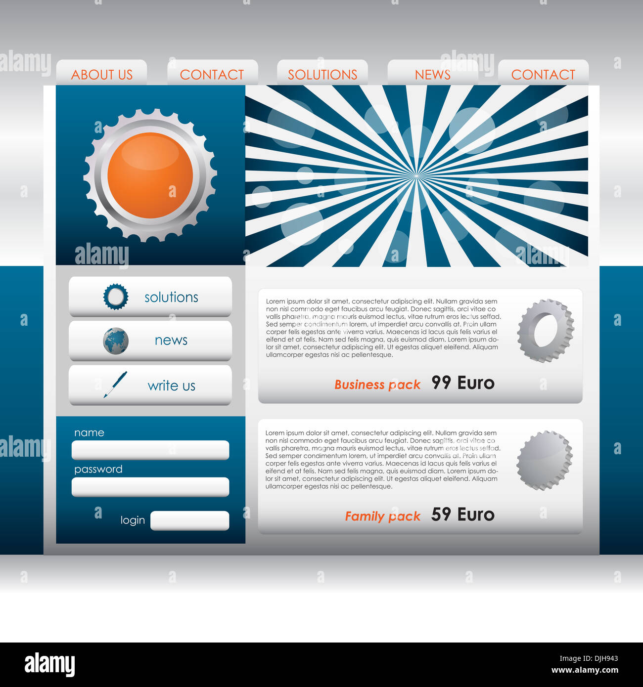 Website design template, Vector illustration Stock Photo - Alamy