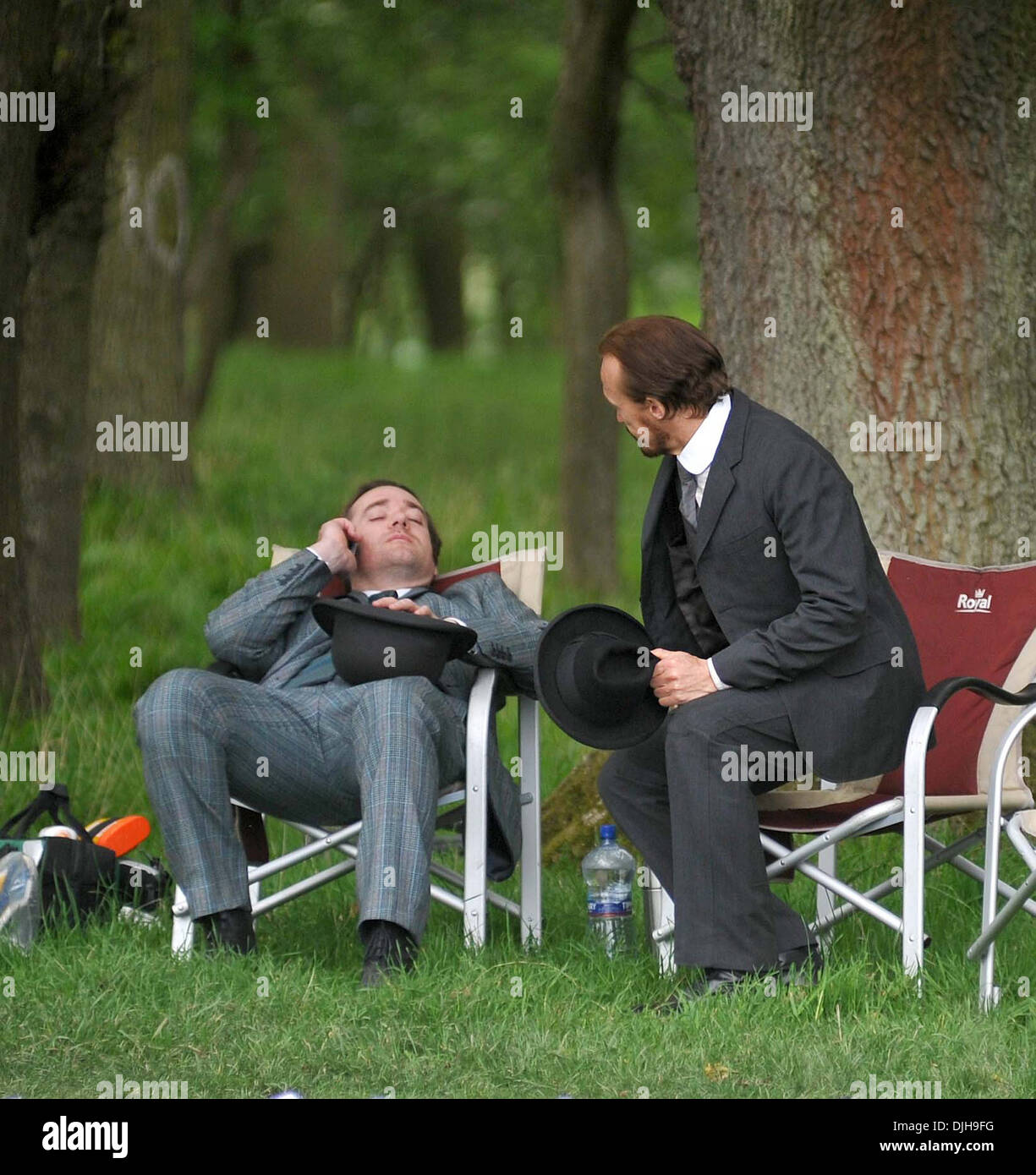 Matthew Macfadyen and Jerome Flynn Celebrities filming scenes BBC's new ...