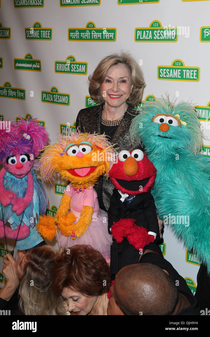 Joan Ganz Cooney Jon Stewart with Elmo and Sesame Street Muppets to ...