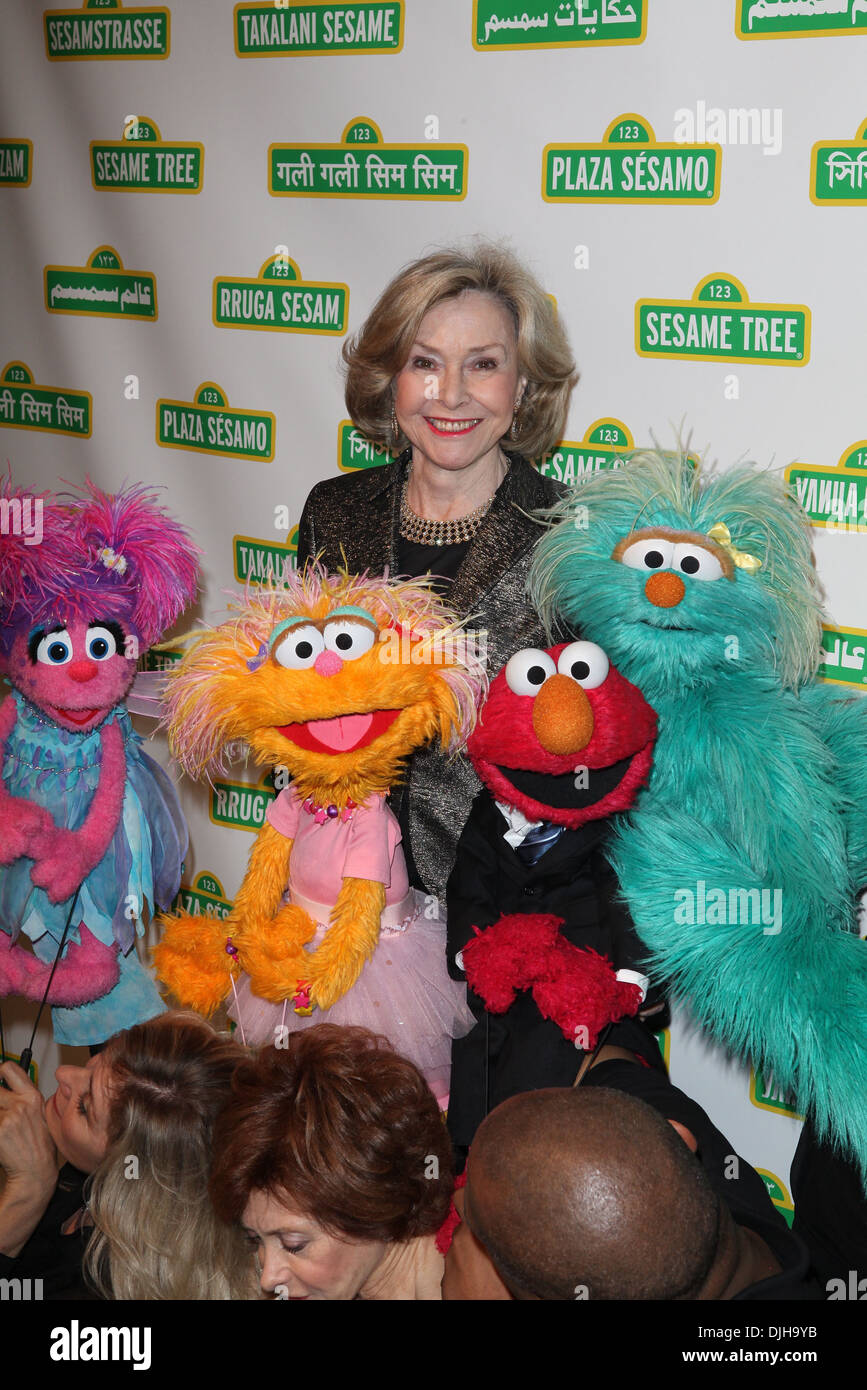Joan Ganz Cooney Jon Stewart with Elmo and Sesame Street Muppets to ...