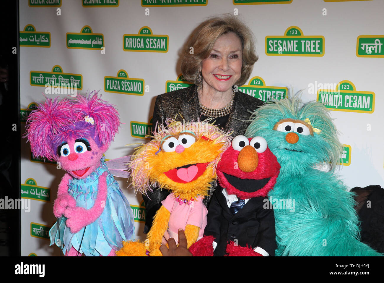 Joan Ganz Cooney Jon Stewart with Elmo and Sesame Street Muppets to ...