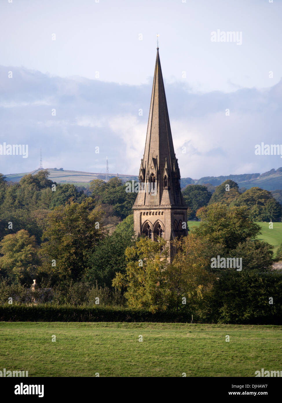St Peters Church, Edensor, Derbyshire Peak District near Chatsworth ...