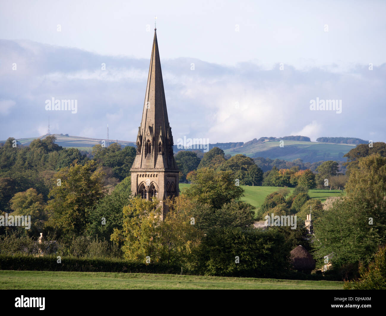 St Peters Church, Edensor, Derbyshire Peak District near Chatsworth ...